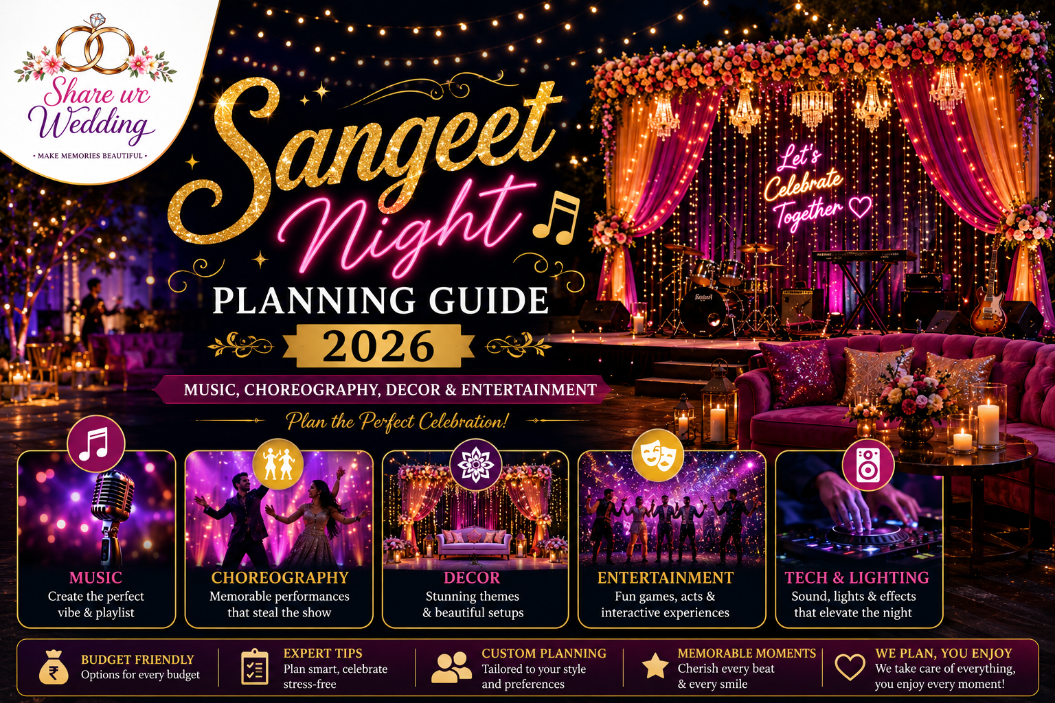 Sangeet Night Planning Guide 2026 – Music, Decor & Entertainment Ideas